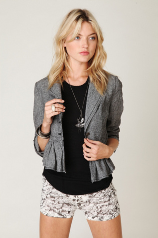 Cropped Ruffle Peplum Jacket at Free People Clothing Boutique