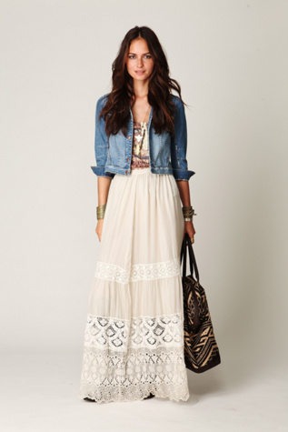 Demure Lace Maxi Skirt at Free People Clothing Boutique