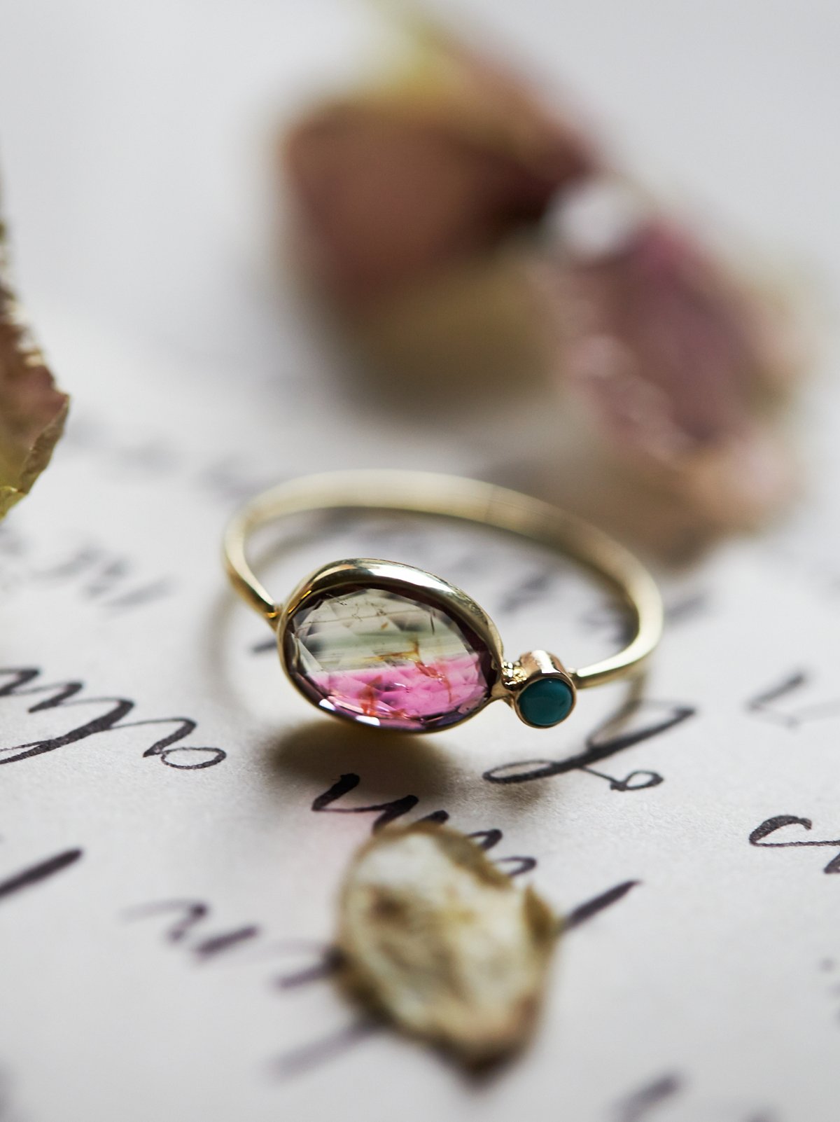 Dream Collective for Free People 14K Watermelon Tourmaline Slice Ring ... Dream Collective for Free People 14K Watermelon Tourmaline Slice Ring ...