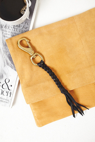 Leather Braided Keychain at Free People Clothing Boutique