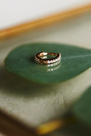 18K Diamond Helix Hoop Earring at Free People Clothing Boutique