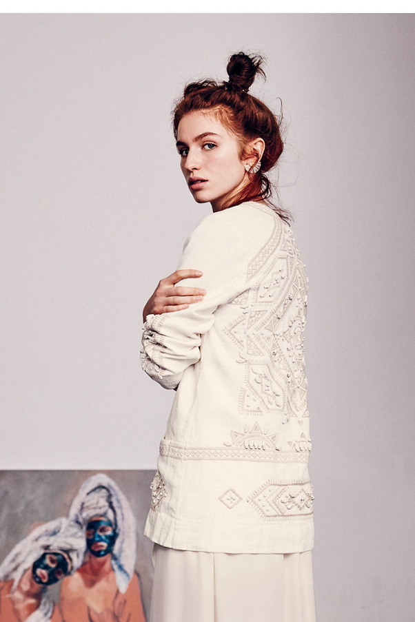 Embroidered Easy Open Jacket at Free People Clothing Boutique