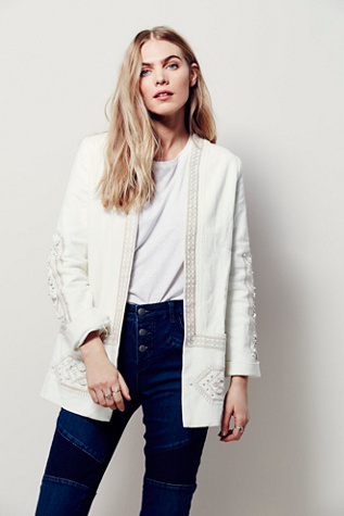 Embroidered Easy Open Jacket at Free People Clothing Boutique