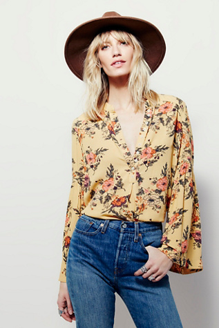 Easy Girl Printed Top at Free People Clothing Boutique
