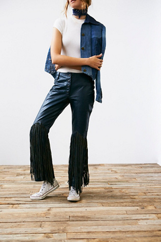 Vintage Leather Fringe Pants at Free People Clothing Boutique