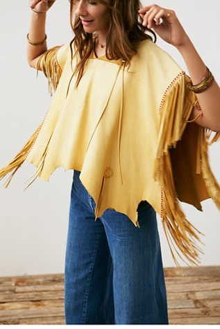 Vintage Fringe Beaded Poncho at Free People Clothing Boutique