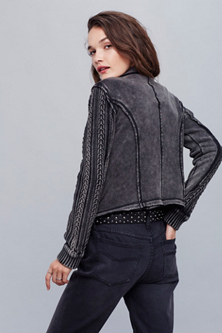 Ruffle Moto Sweater Jacket at Free People Clothing Boutique