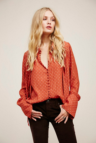 New World Dotted Blouse at Free People Clothing Boutique