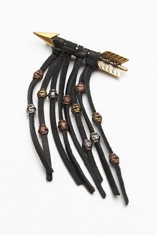 Leather Fringe Arrow Pin at Free People Clothing Boutique