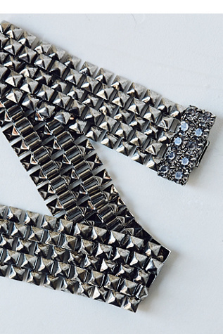 Studded Pyramid Lock Front Choker at Free People Clothing Boutique