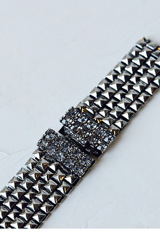 Studded Pyramid Lock Front Choker at Free People Clothing Boutique