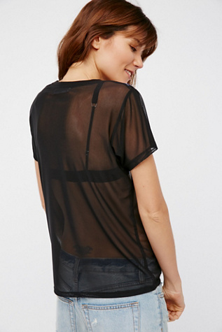 Daydreamer x Free People Mesh Leopard Tee at Free People Clothing Boutique