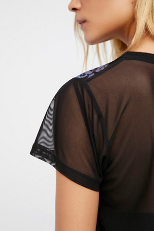 Daydreamer x Free People Mesh Leopard Tee at Free People Clothing Boutique