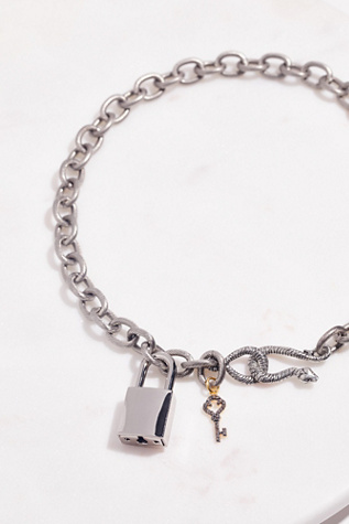 Shoshanna Lee Jewelry Pave Diamond Lock Choker at Free People Clothing ...
